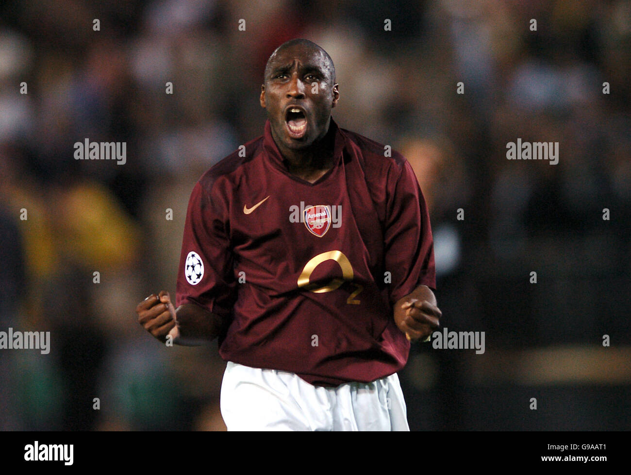 Arsenal's Sol Campbell celebrates at the end of the game against ...