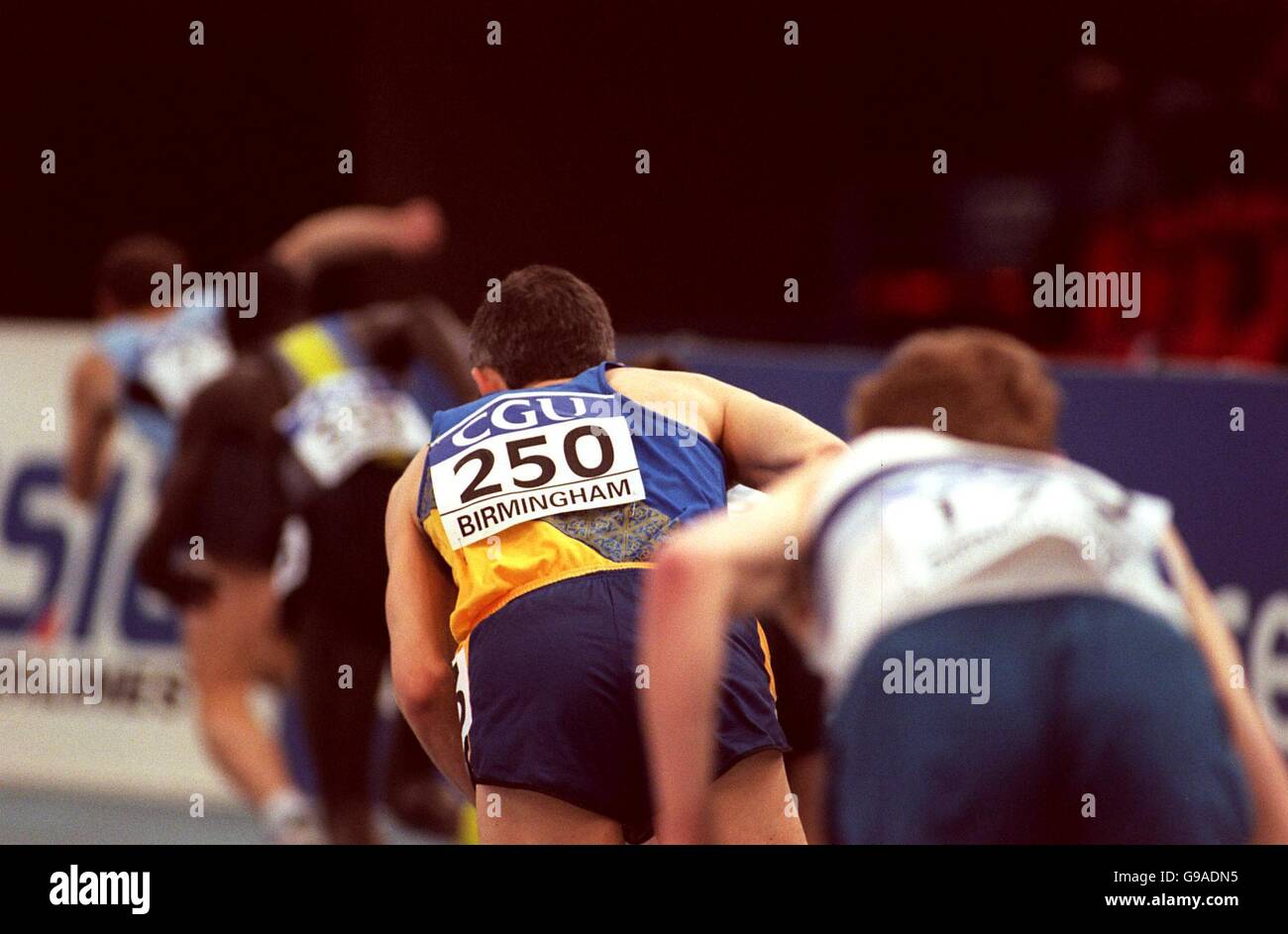 Athletes wearing the CGU logo prepare themselves for the start of their ...