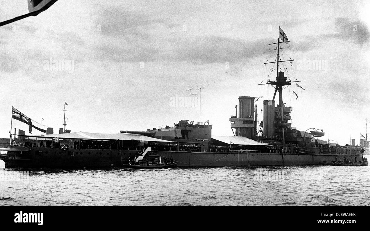 The Iron Duke at Smyrna. HMS Iron Duke lying off Smyrna Stock Photo - Alamy