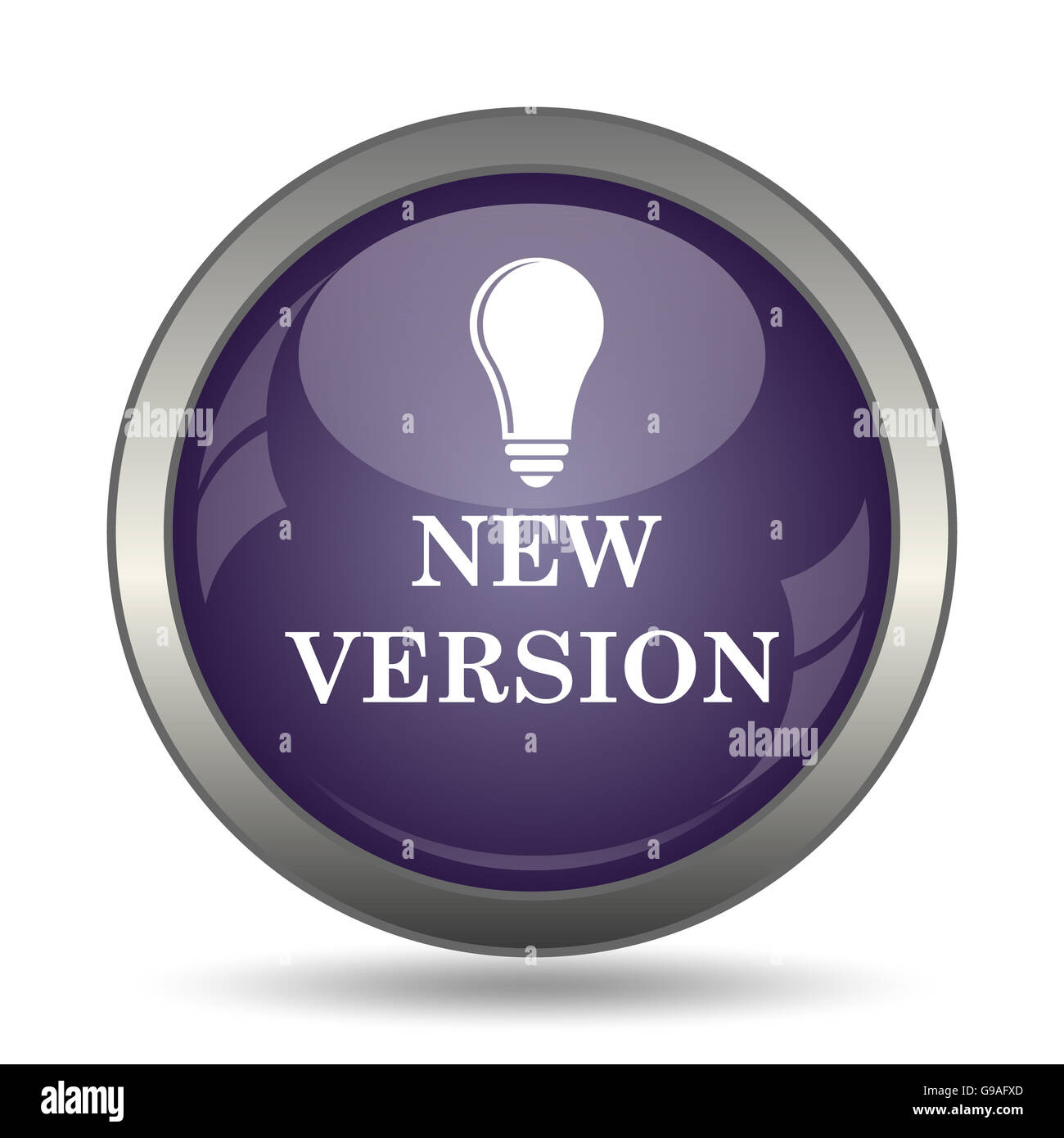 New version icon. Internet button on white background Stock Photo - Alamy