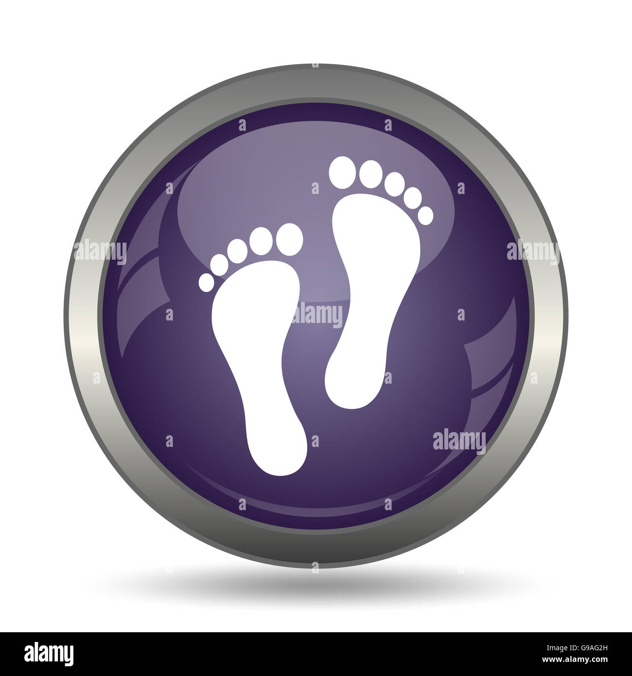 Foot print icon. Internet button on white background Stock Photo - Alamy