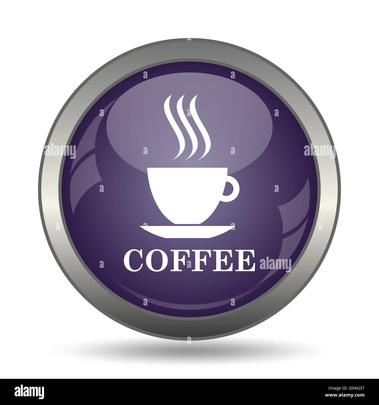 Coffee cup icon. Internet button on white background Stock Photo - Alamy