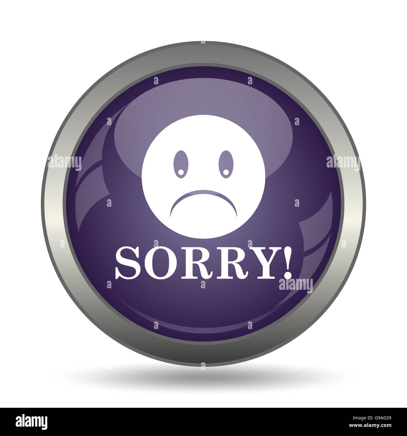 Sorry icon. Internet button on white background Stock Photo - Alamy