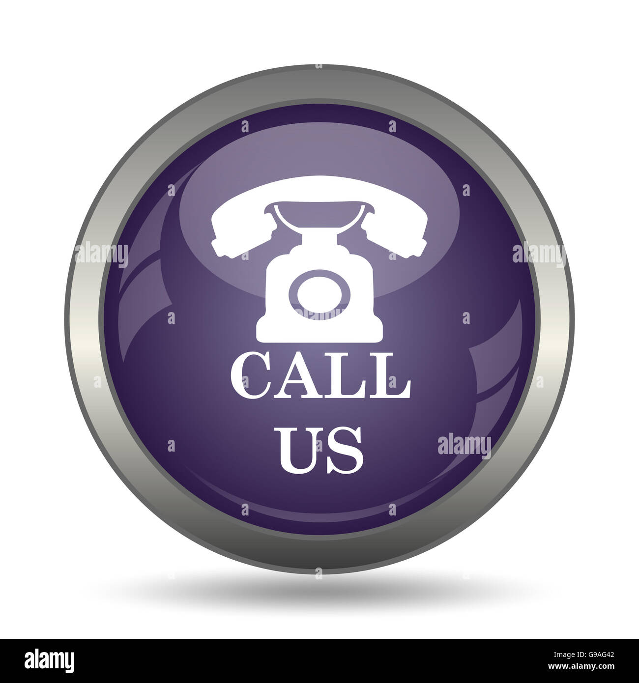 Call us icon. Internet button on white background Stock Photo - Alamy
