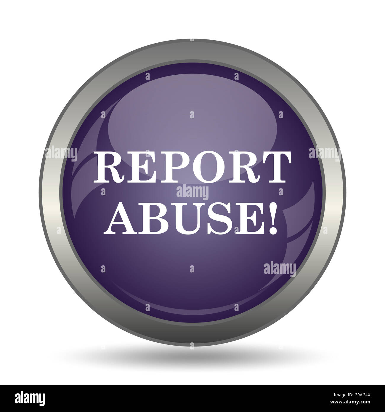 Report abuse icon. Internet button on white background Stock Photo - Alamy