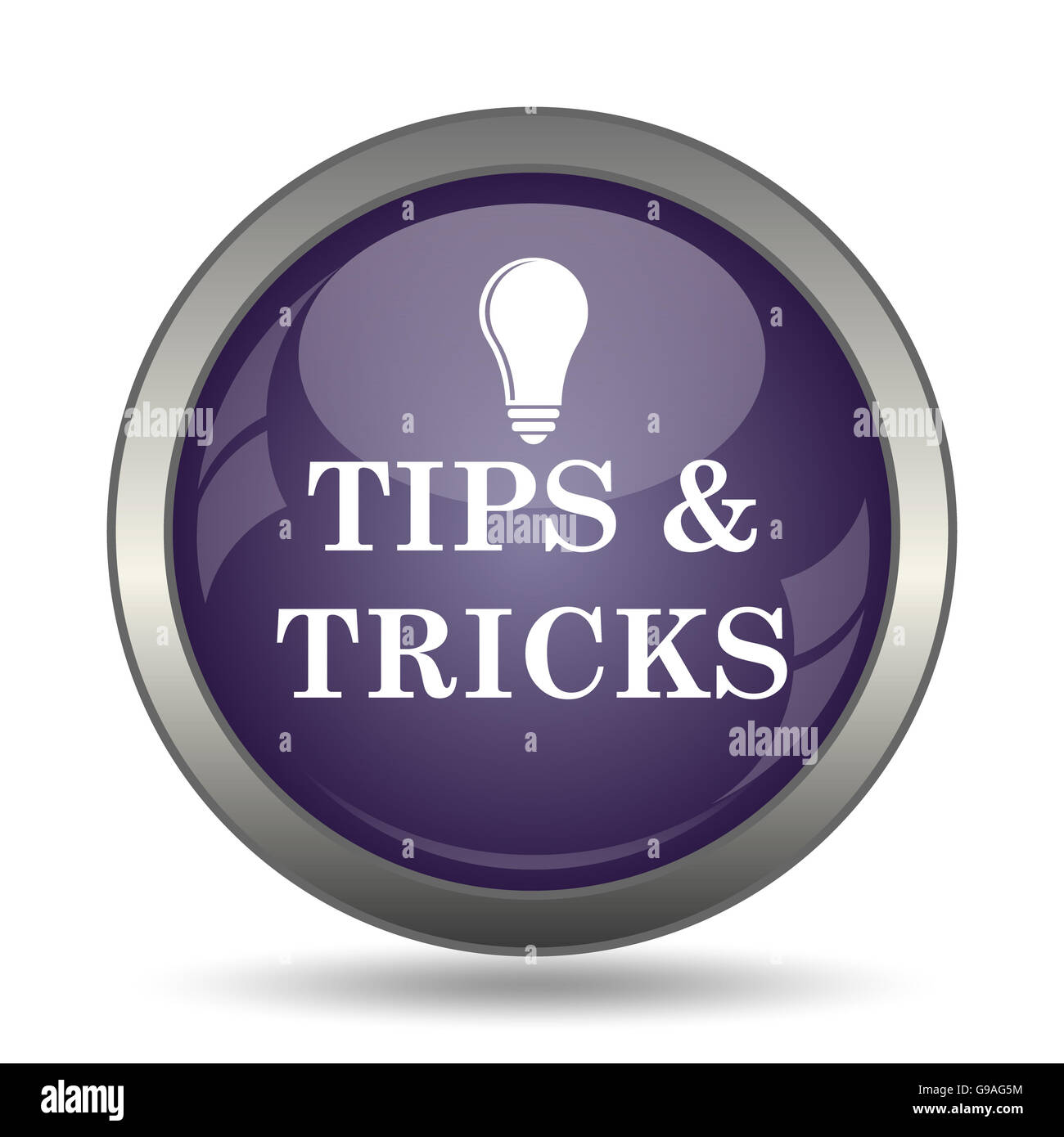 Tips and tricks icon. Internet button on white background Stock Photo ...