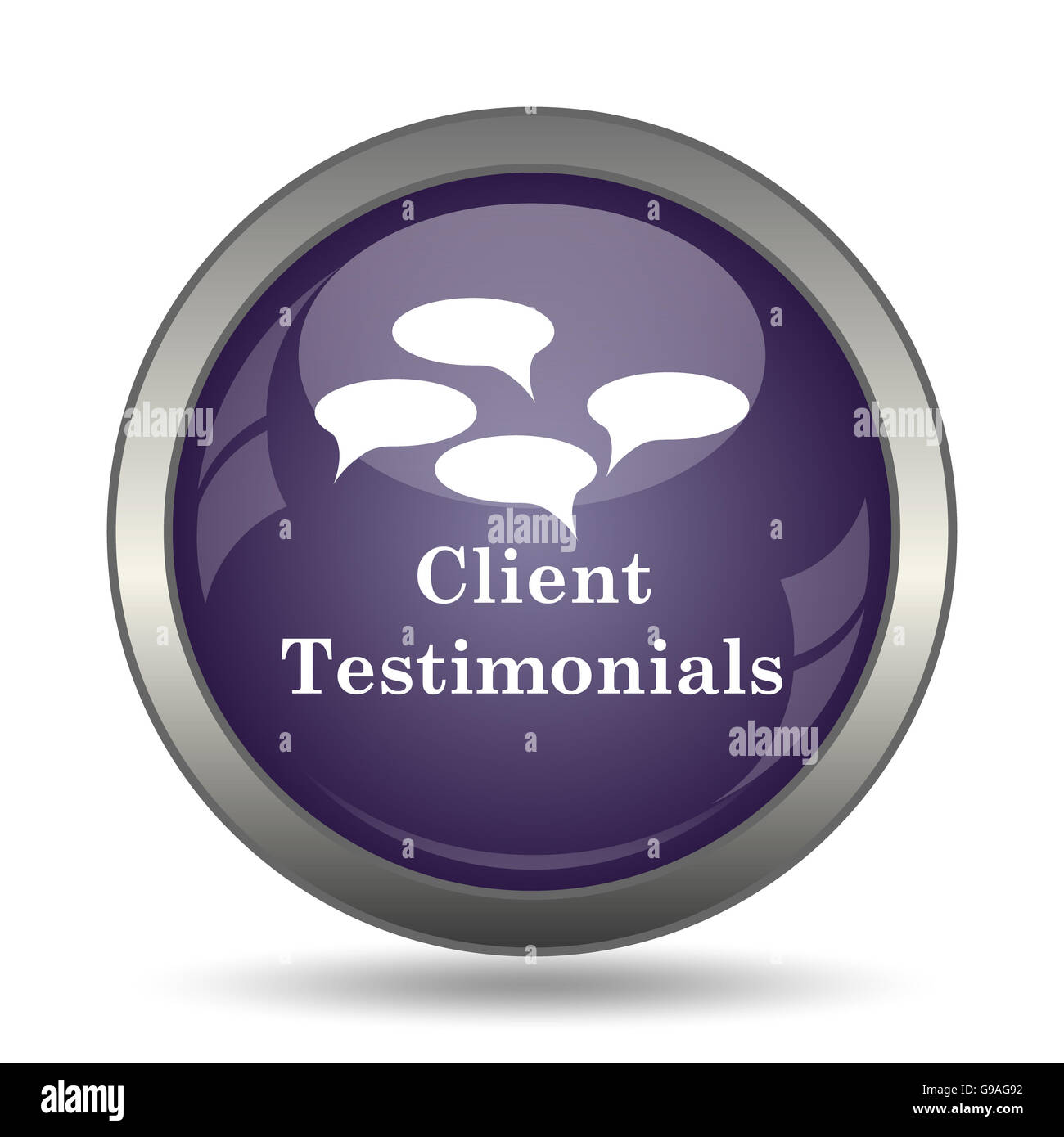 Client testimonials icon. Internet button on white background Stock ...