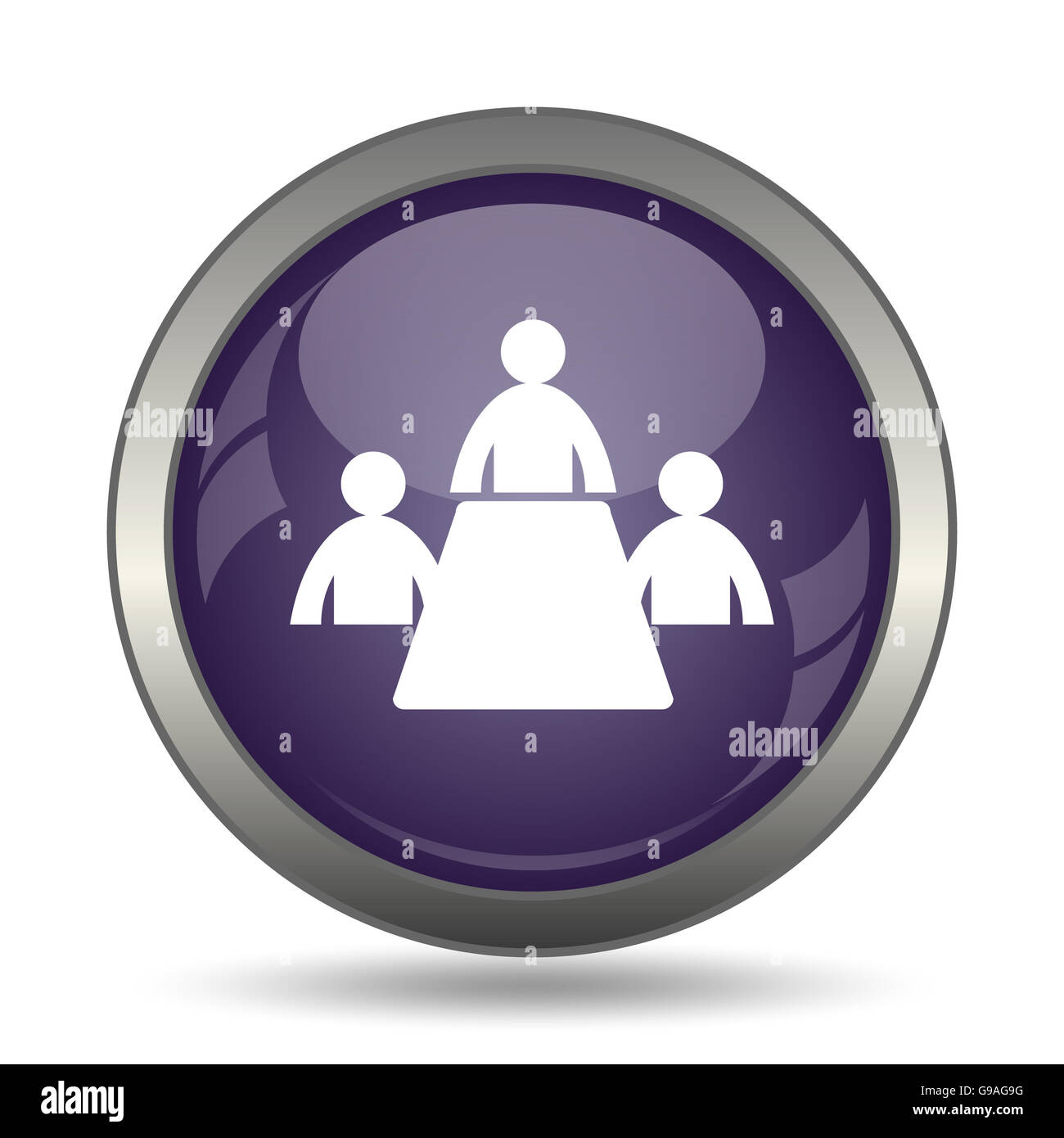 Meeting room icon. Internet button on white background Stock Photo - Alamy