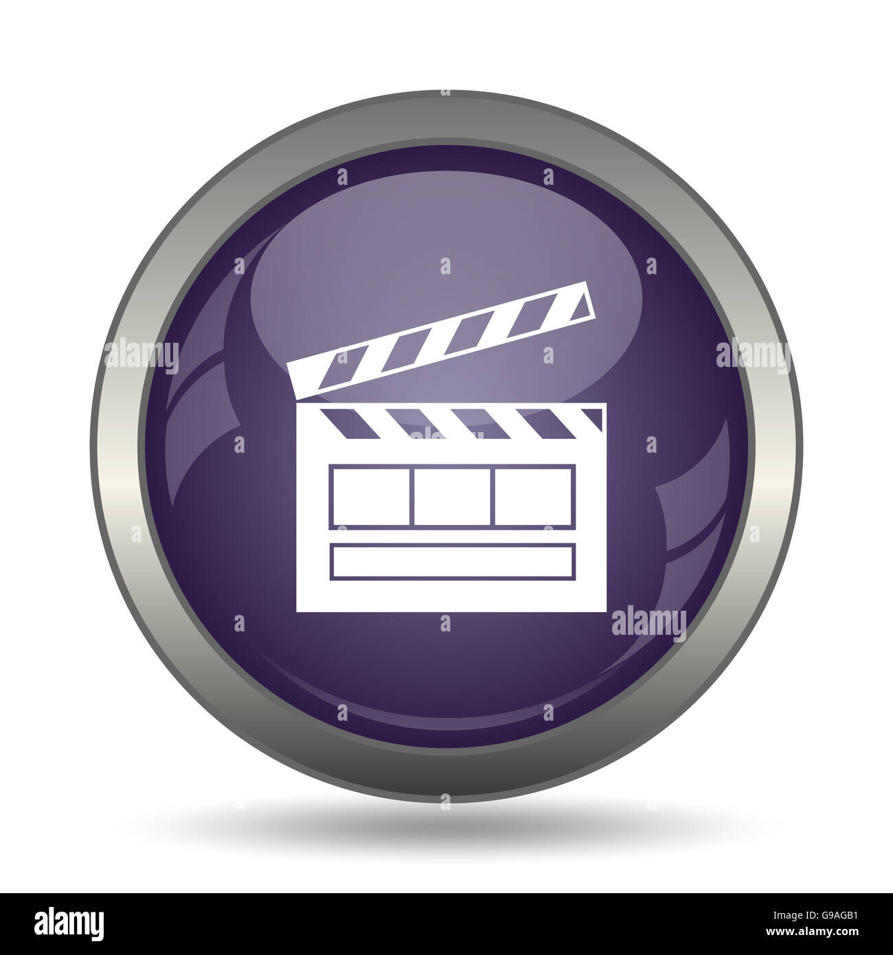 Movie icon. Internet button on white background Stock Photo - Alamy
