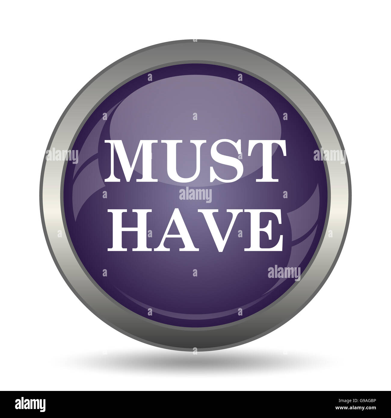 Must have icon. Internet button on white background Stock Photo - Alamy