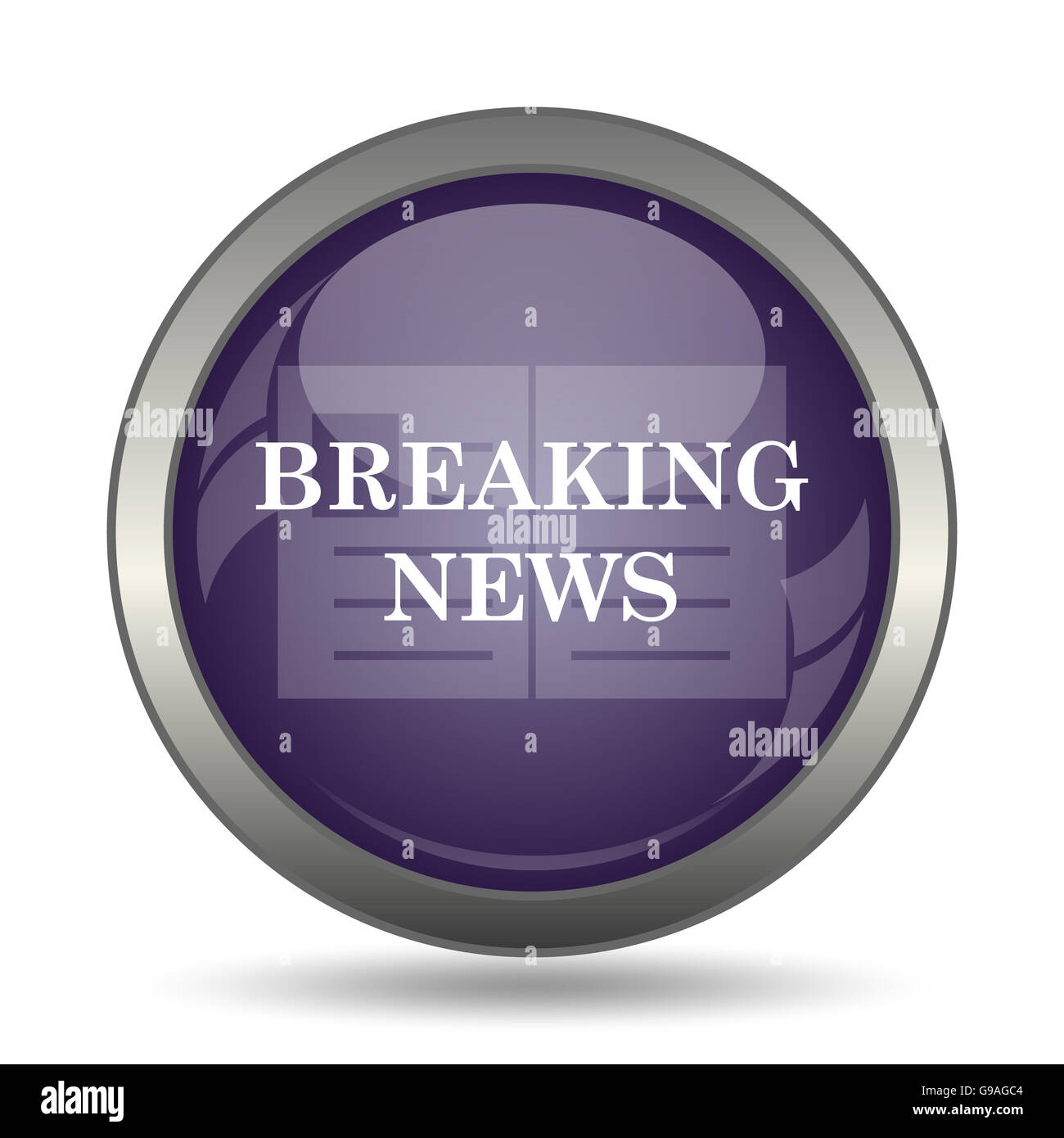 Breaking news icon. Internet button on white background Stock Photo - Alamy