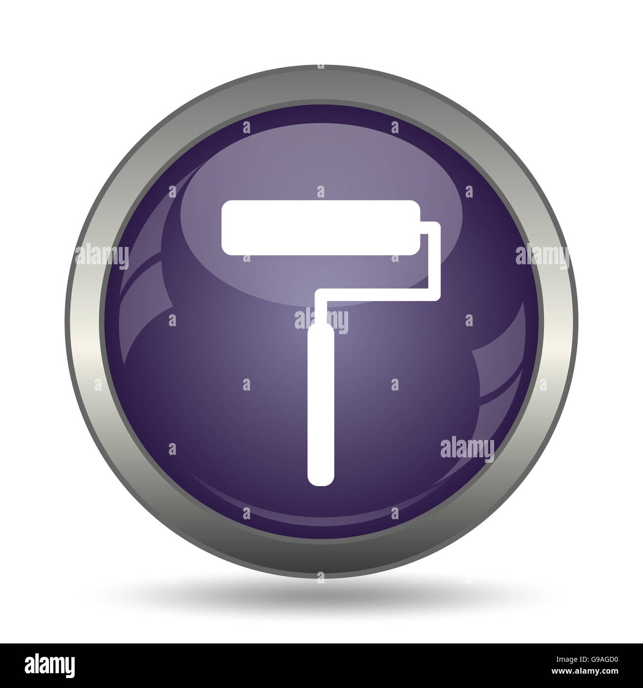 Roller icon. Internet button on white background Stock Photo - Alamy