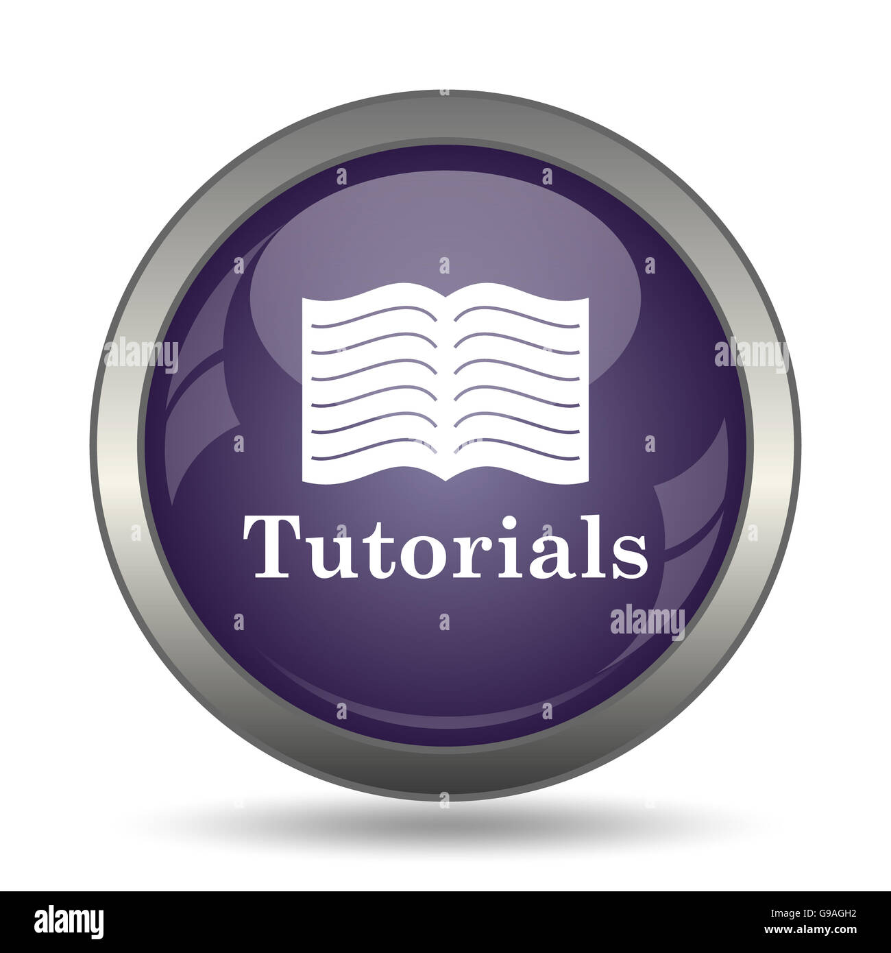 Tutorials icon. Internet button on white background Stock Photo - Alamy