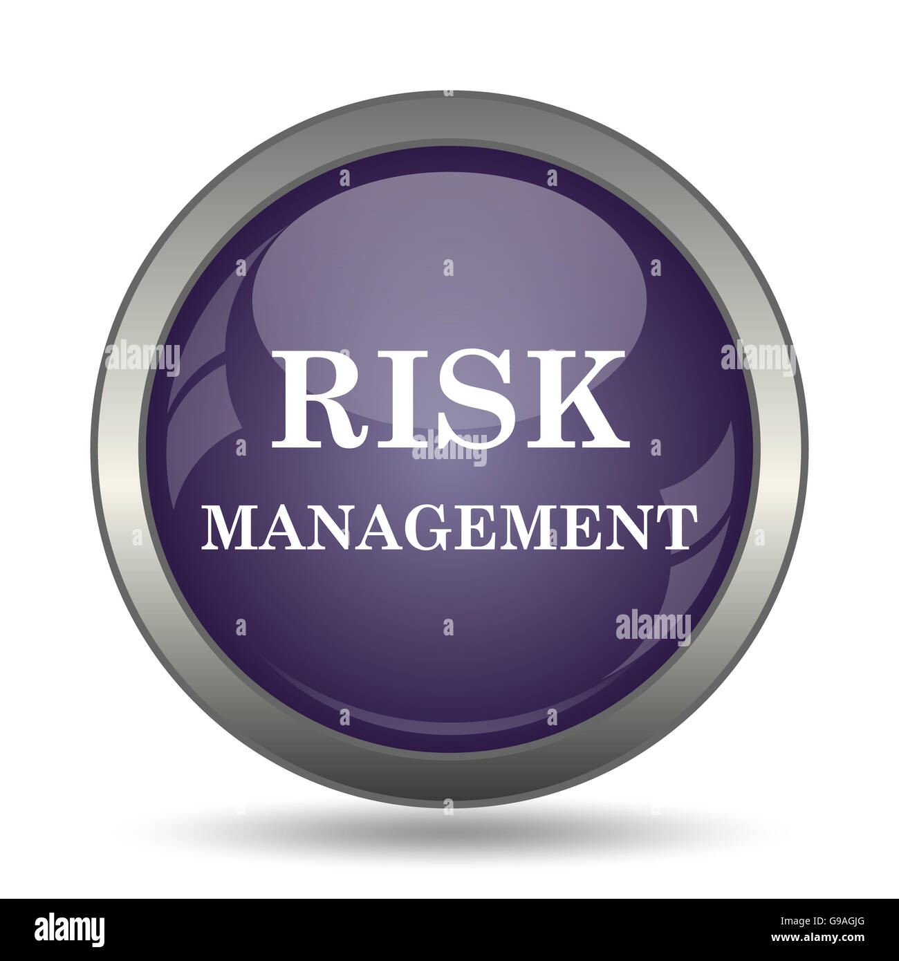 Risk management icon. Internet button on white background Stock Photo ...