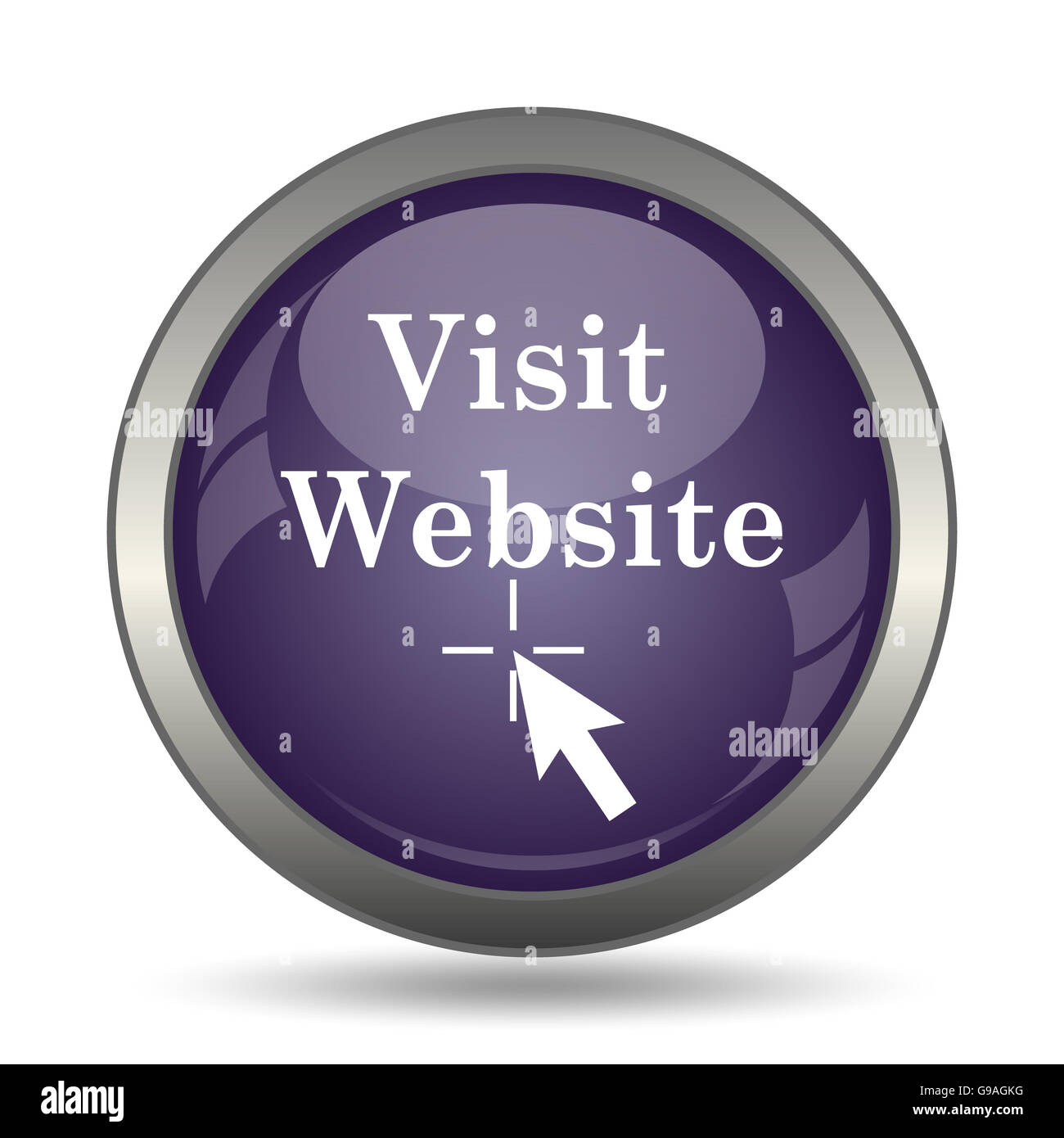 Visit website icon. Internet button on white background Stock Photo - Alamy