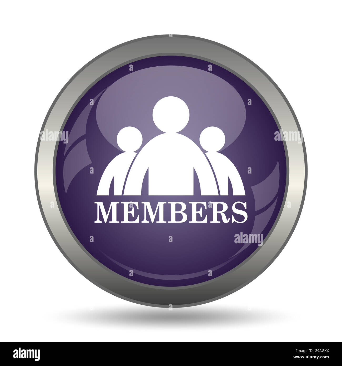 Members icon. Internet button on white background Stock Photo - Alamy