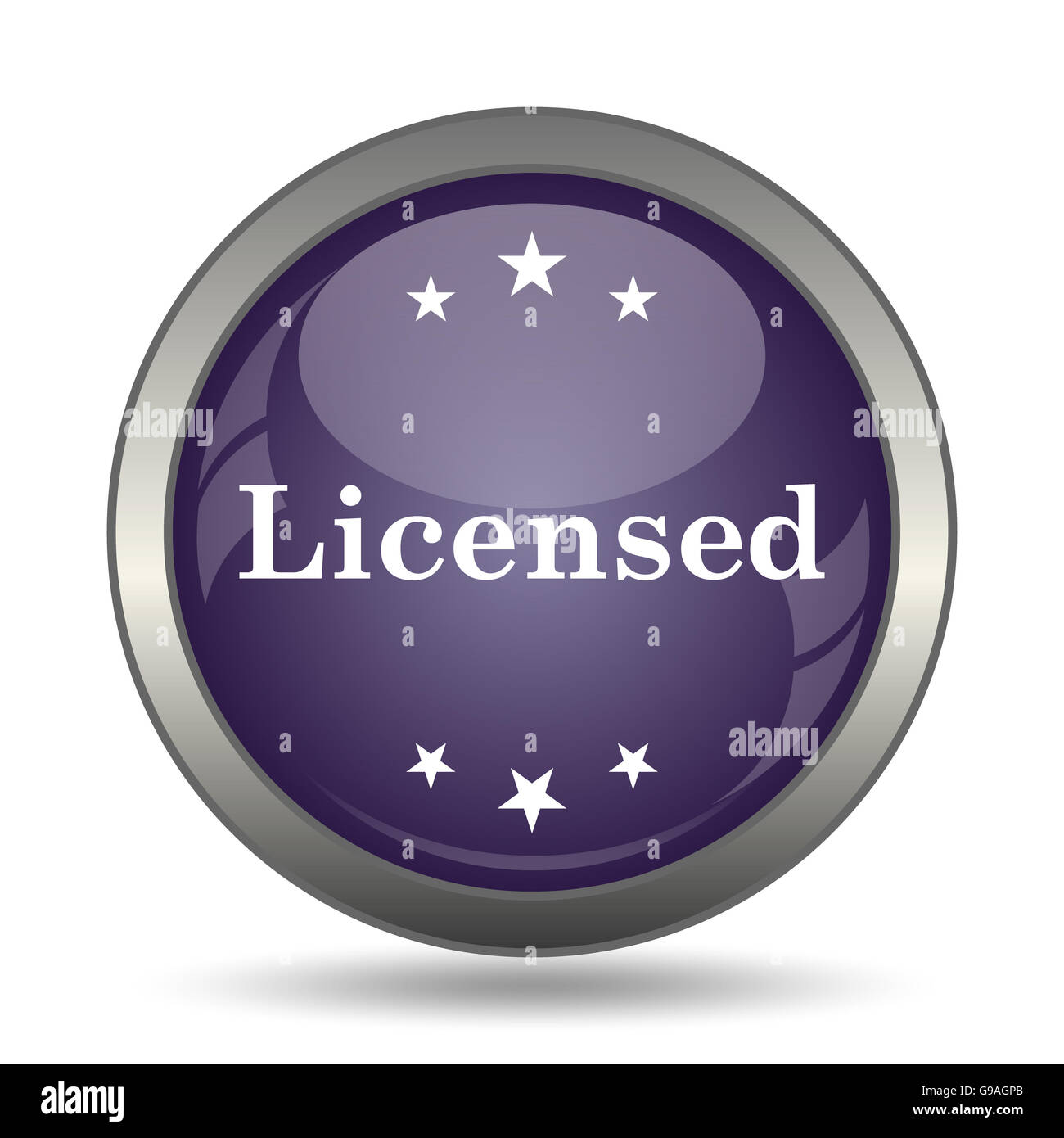 Licensed icon. Internet button on white background Stock Photo - Alamy