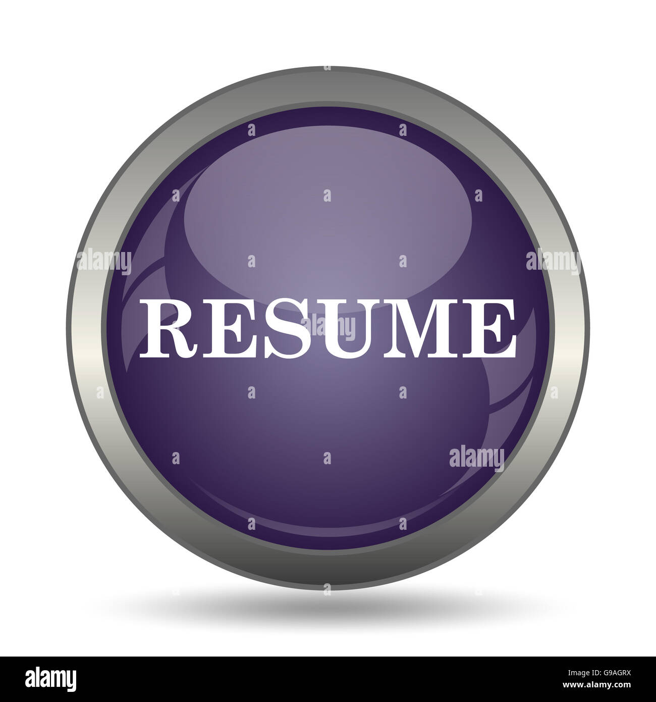 Resume icon. Internet button on white background Stock Photo - Alamy
