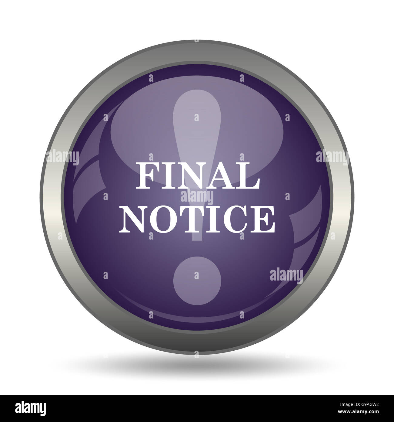 Final notice icon. Internet button on white background Stock Photo - Alamy