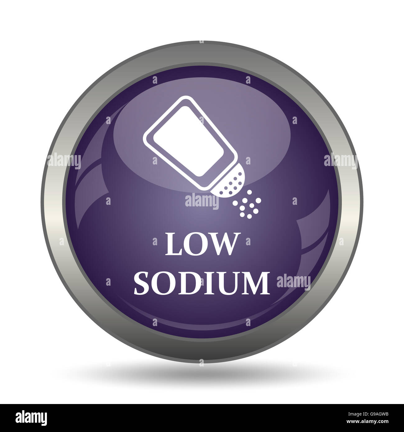 Low sodium icon. Internet button on white background Stock Photo - Alamy