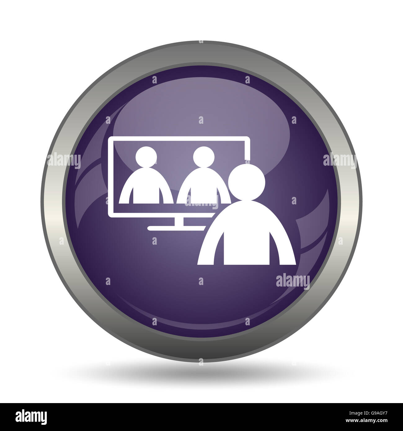 Video conference, online meeting icon. Internet button on white ...
