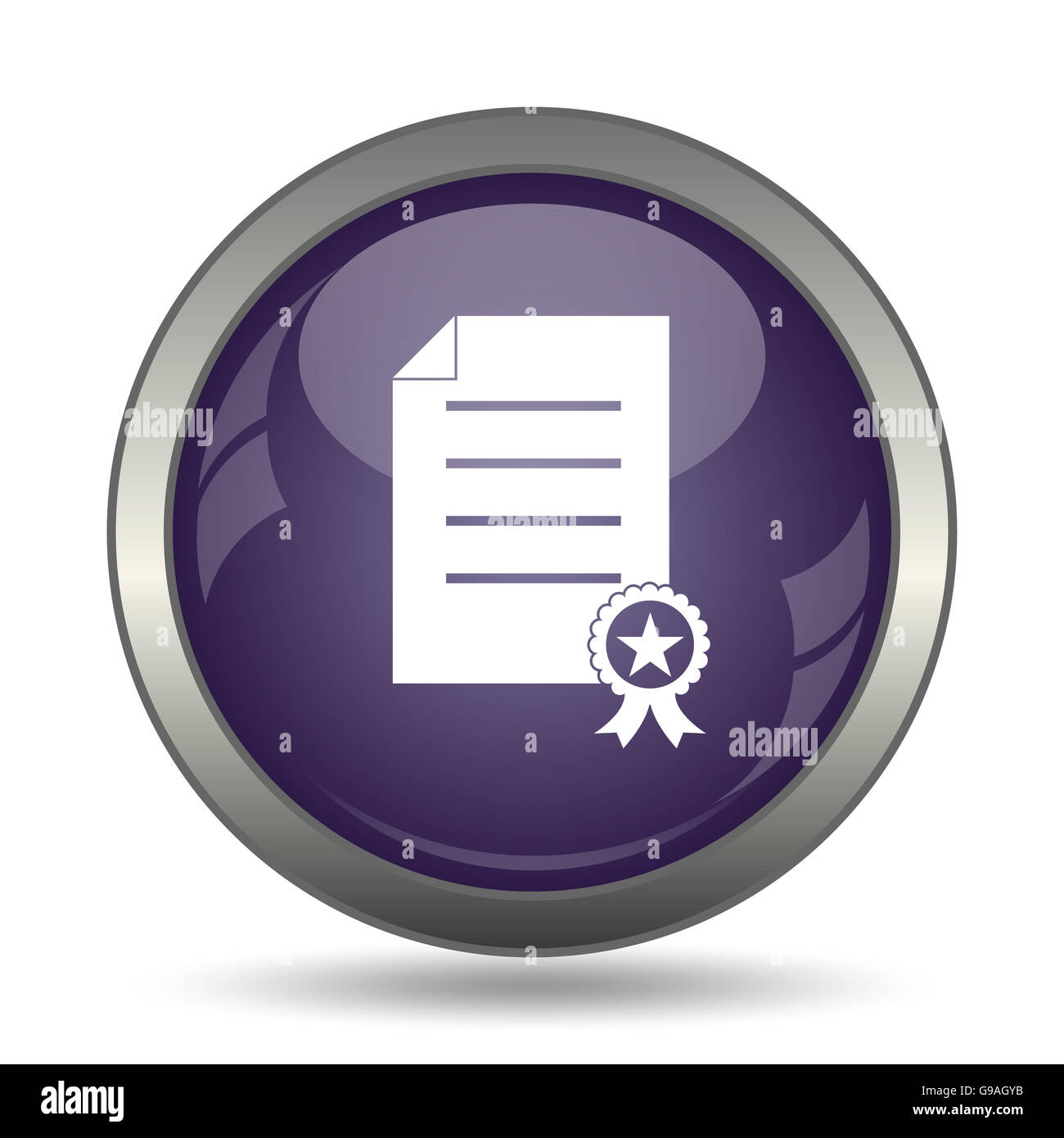 Certificate icon. Internet button on white background Stock Photo - Alamy