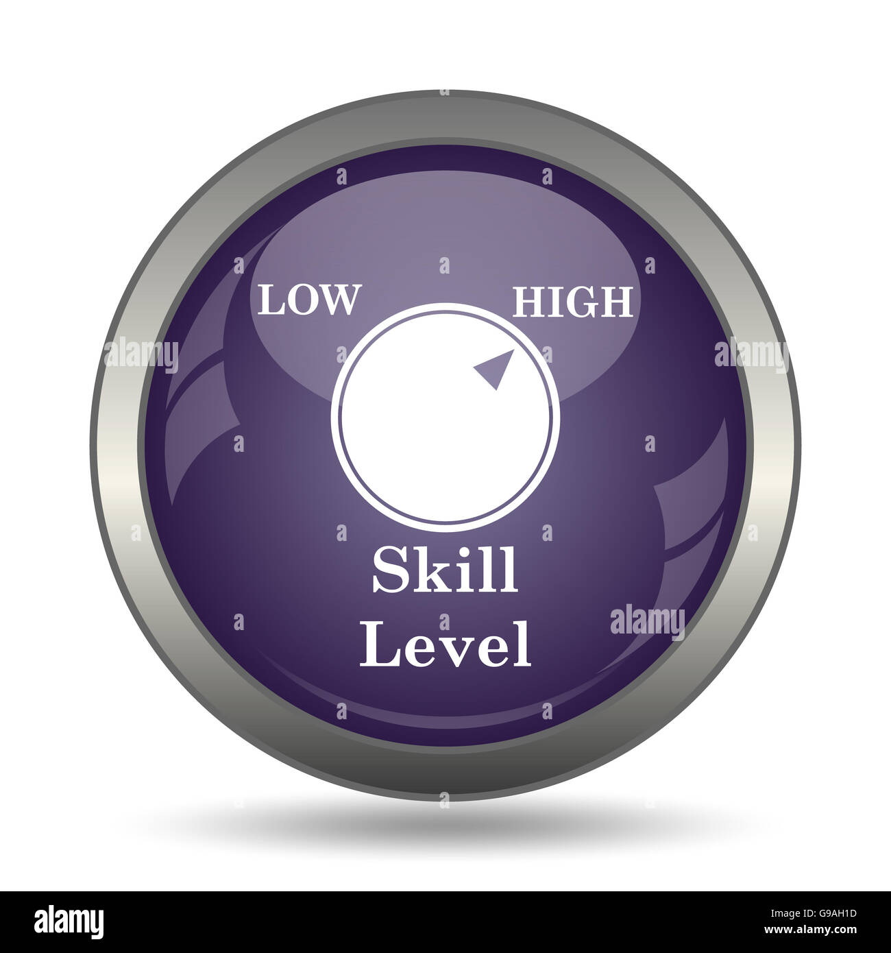 Skill level icon. Internet button on white background Stock Photo - Alamy