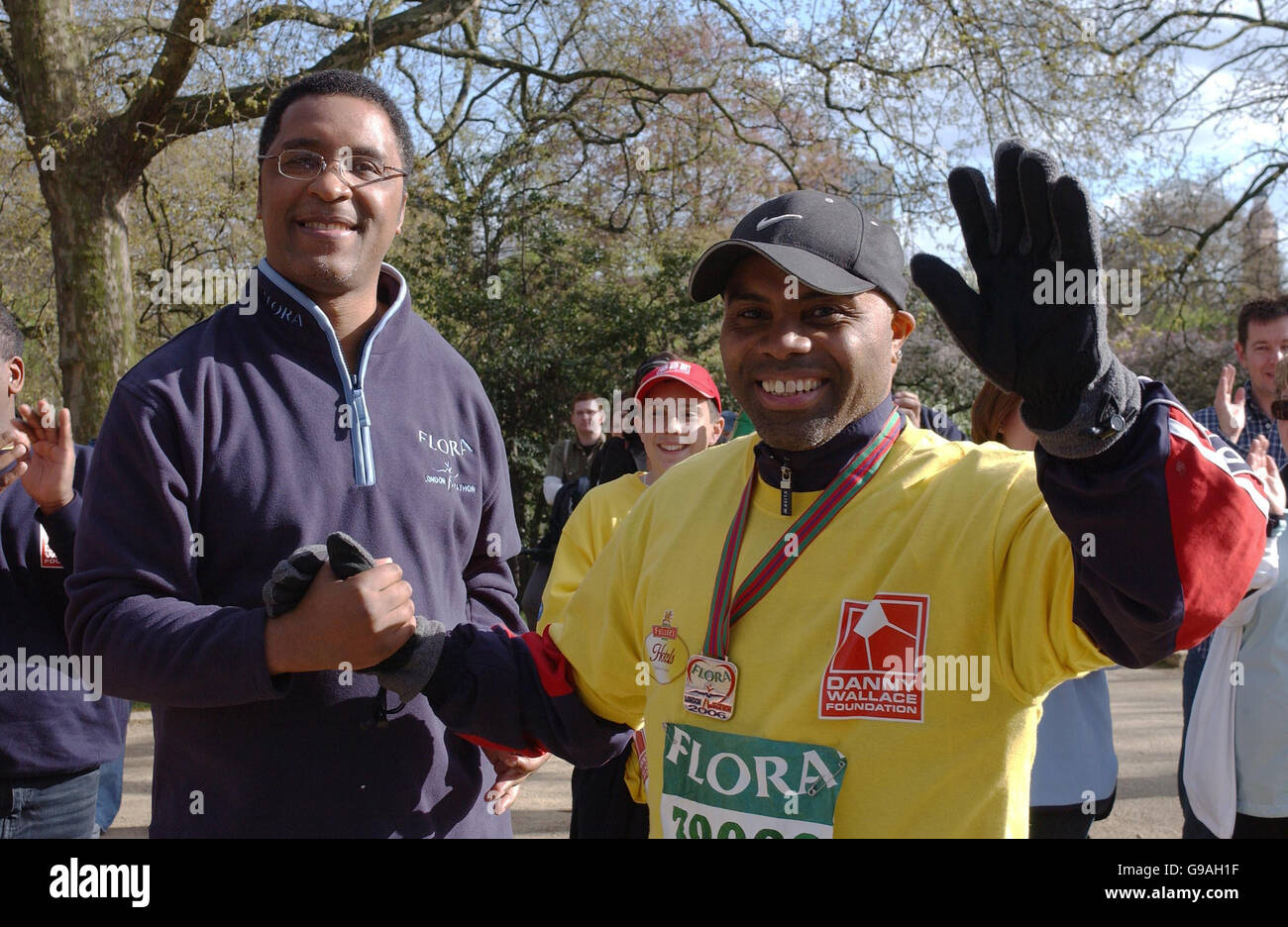 Former Manchester United footballer and MS sufferer Danny Wallace (R ...