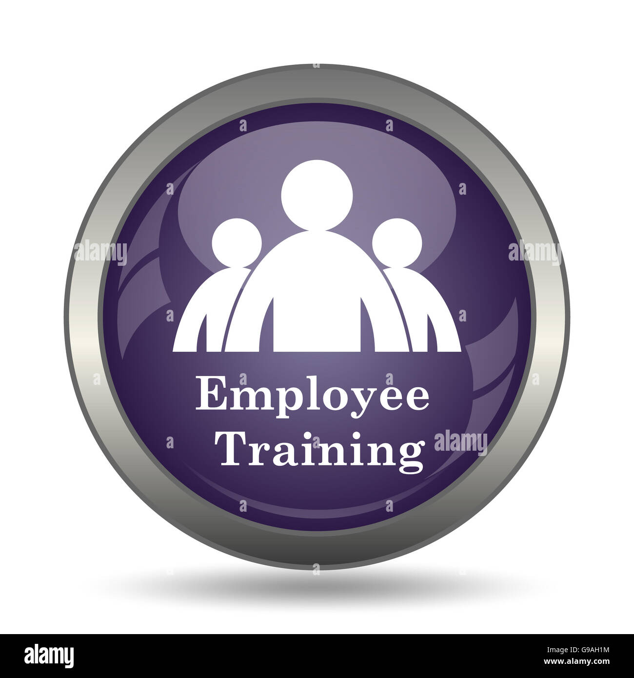 Employee training icon. Internet button on white background Stock Photo ...