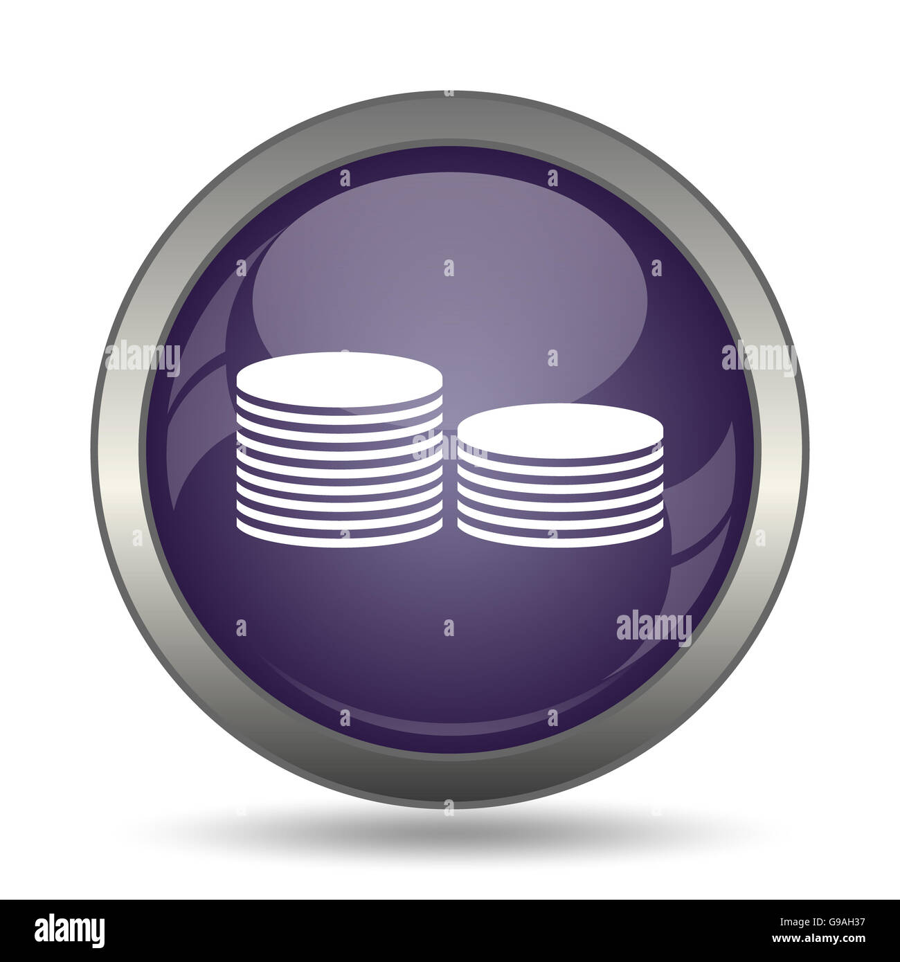 Coins.Money icon. Internet button on white background Stock Photo - Alamy