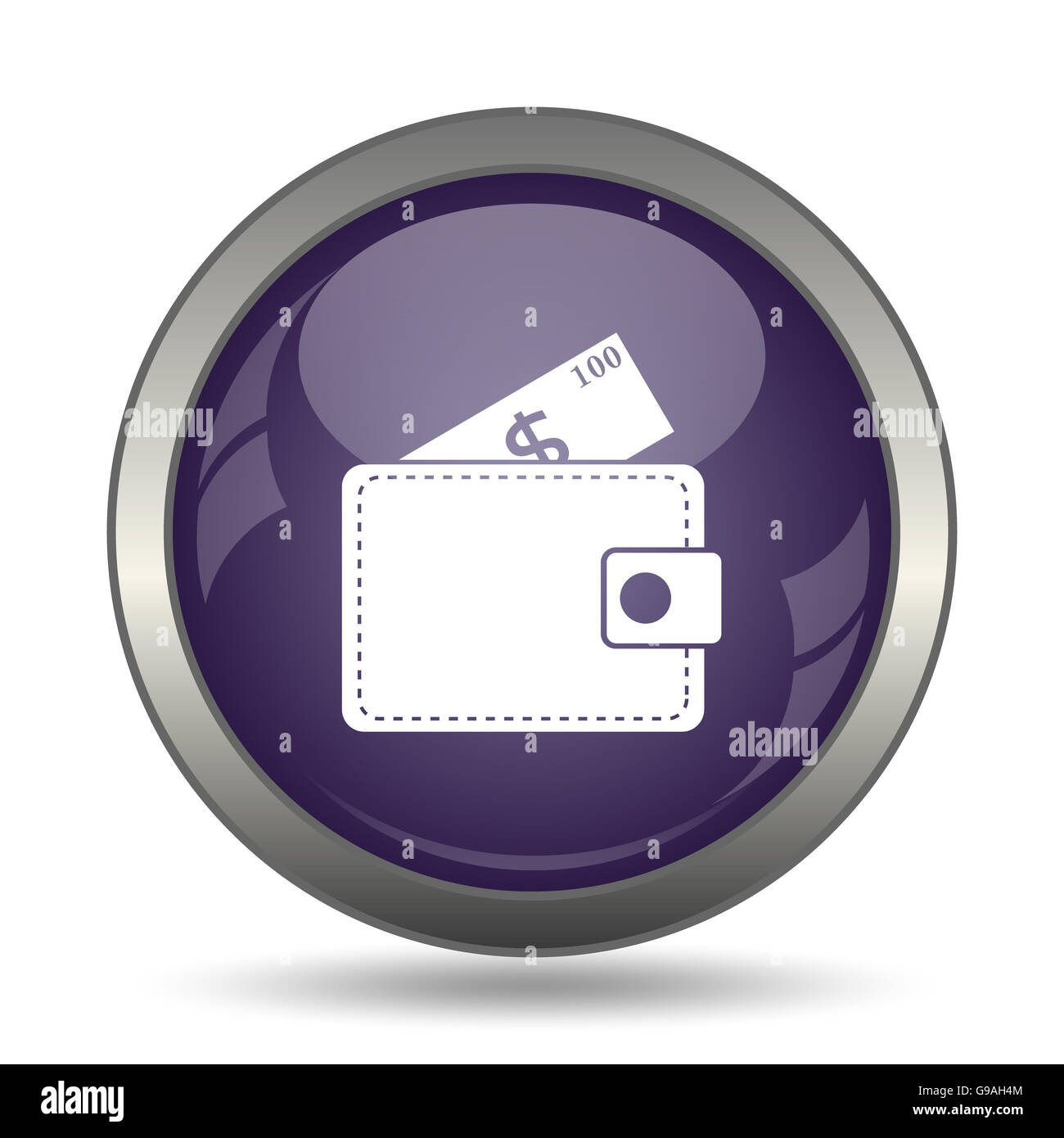 Wallet icon. Internet button on white background Stock Photo - Alamy