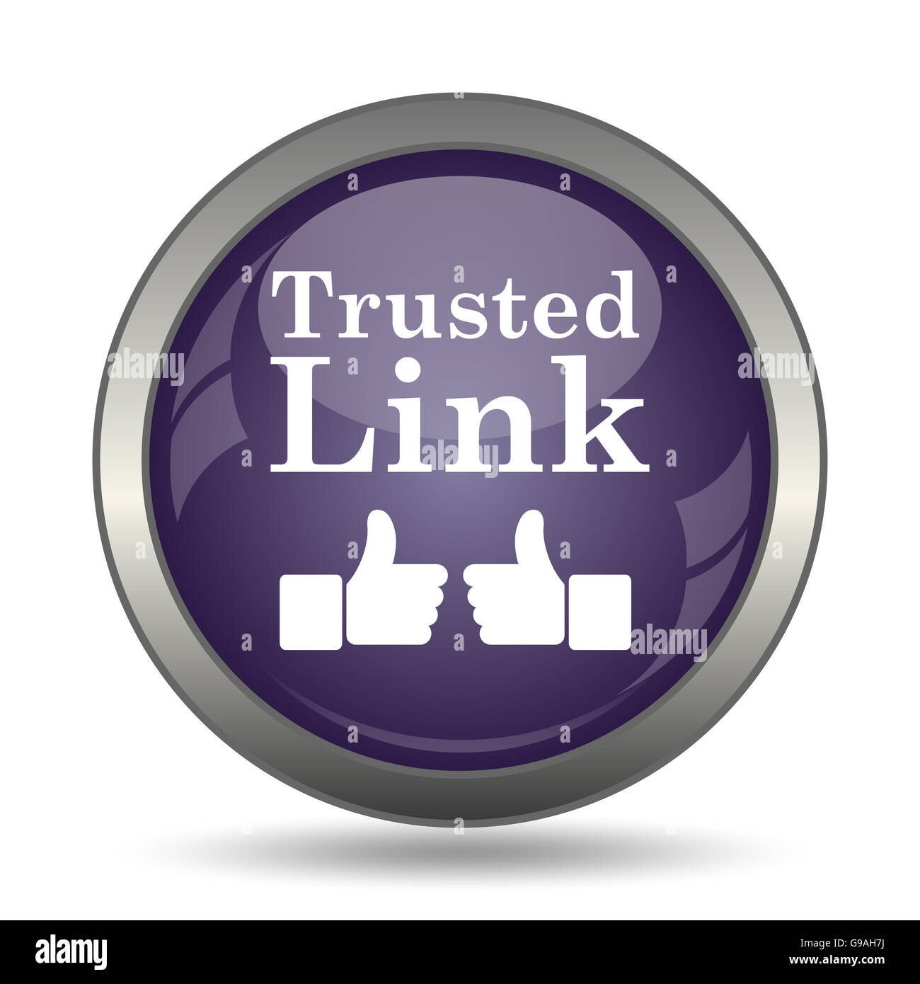 Trusted link icon. Internet button on white background Stock Photo - Alamy