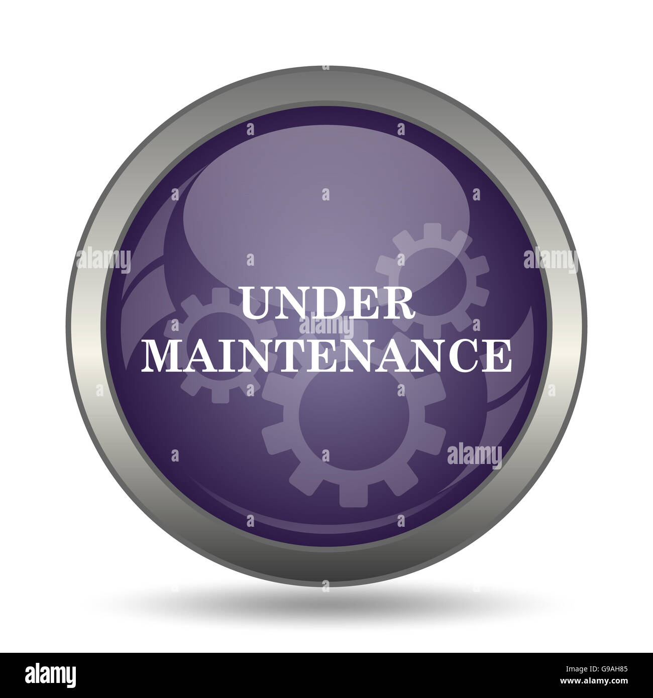 Under maintenance icon. Internet button on white background Stock Photo ...