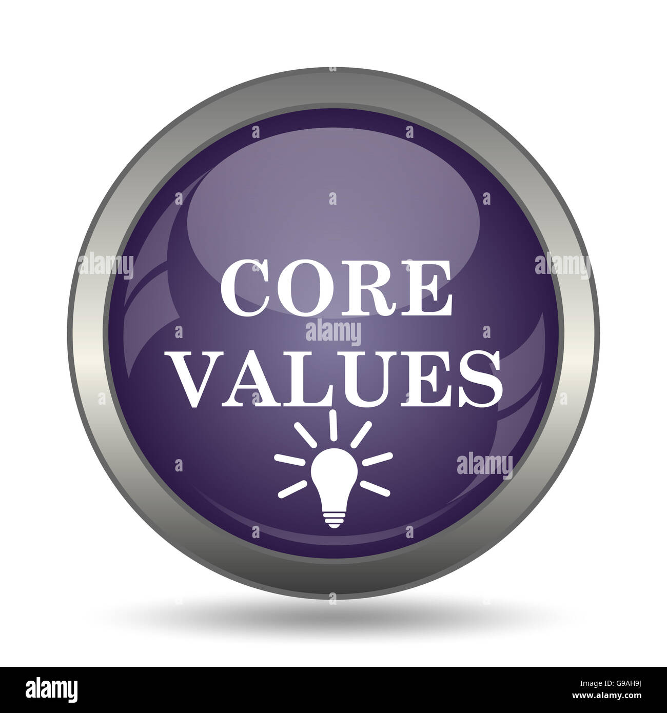 Core values icon. Internet button on white background Stock Photo - Alamy