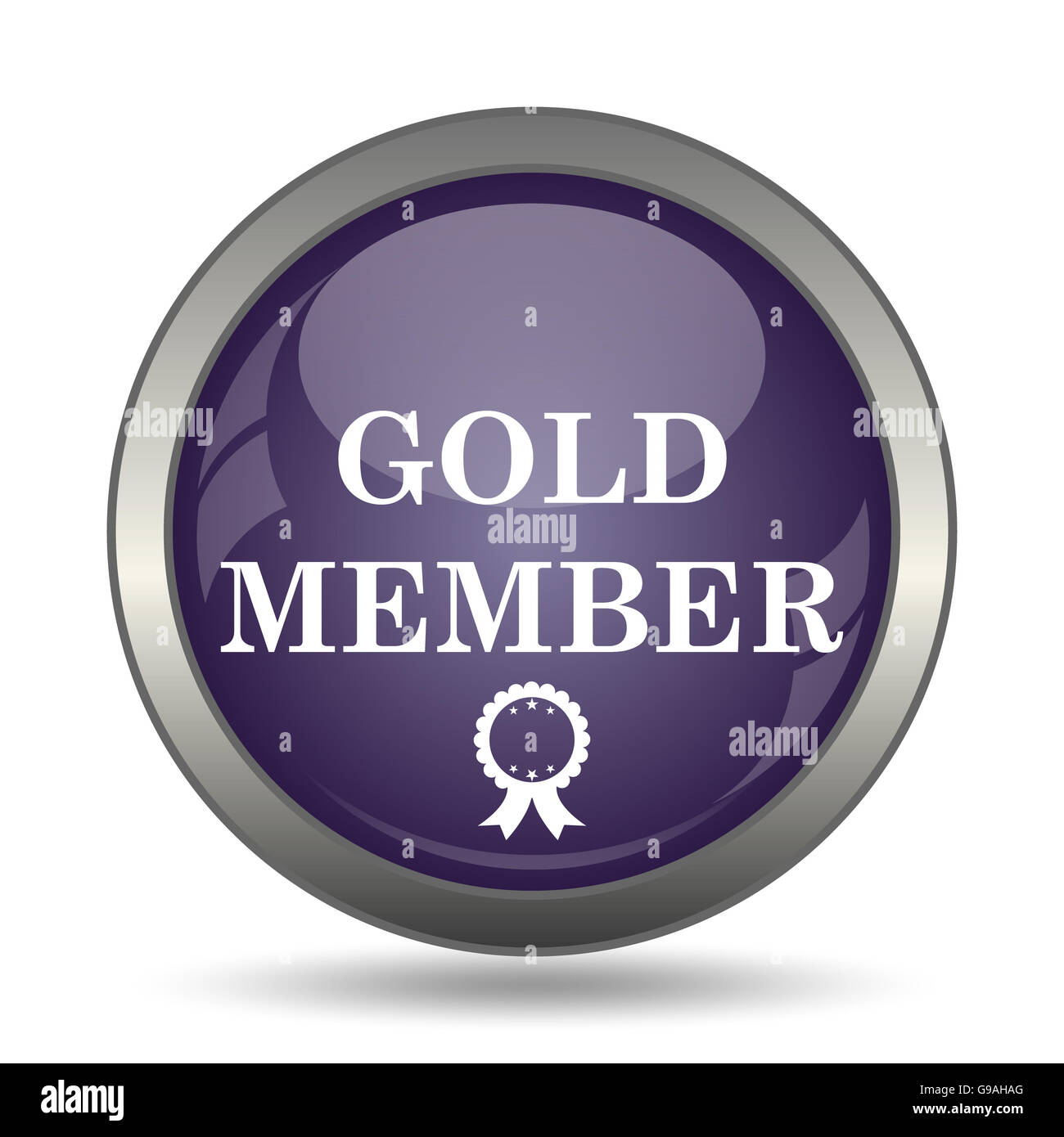 Gold member icon. Internet button on white background Stock Photo - Alamy