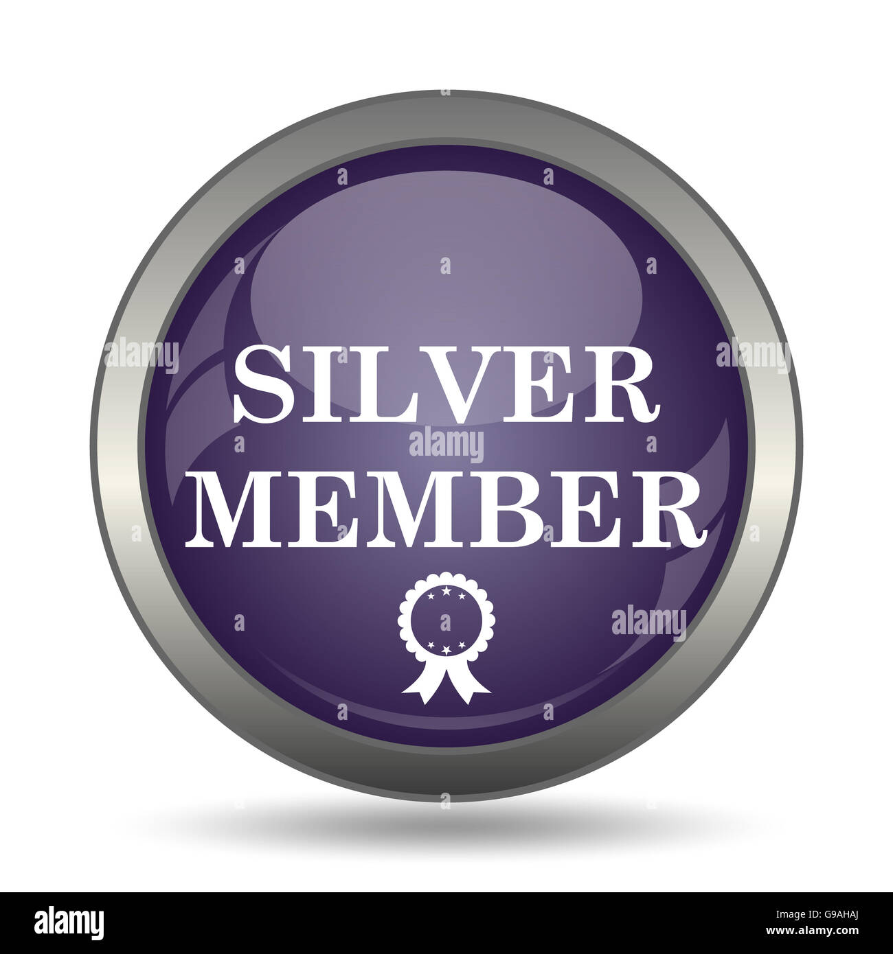 Silver member icon. Internet button on white background Stock Photo - Alamy