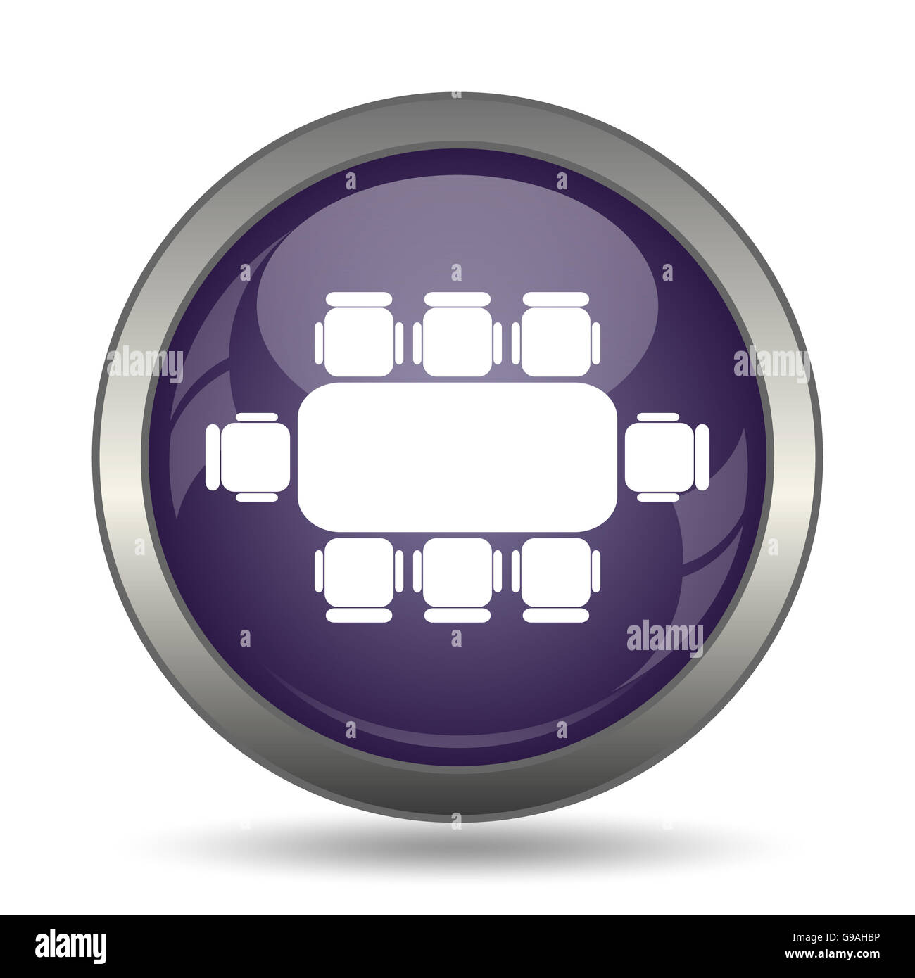 Business meeting table icon. Internet button on white background Stock ...