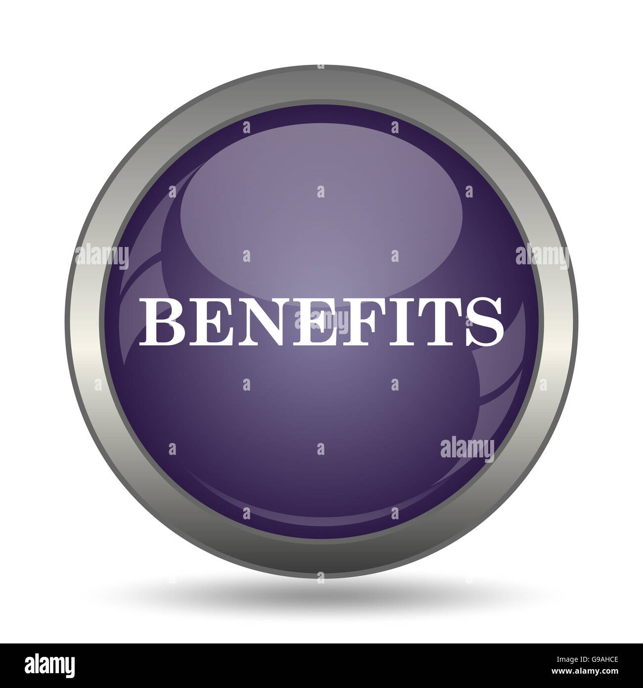 Benefits icon. Internet button on white background Stock Photo - Alamy