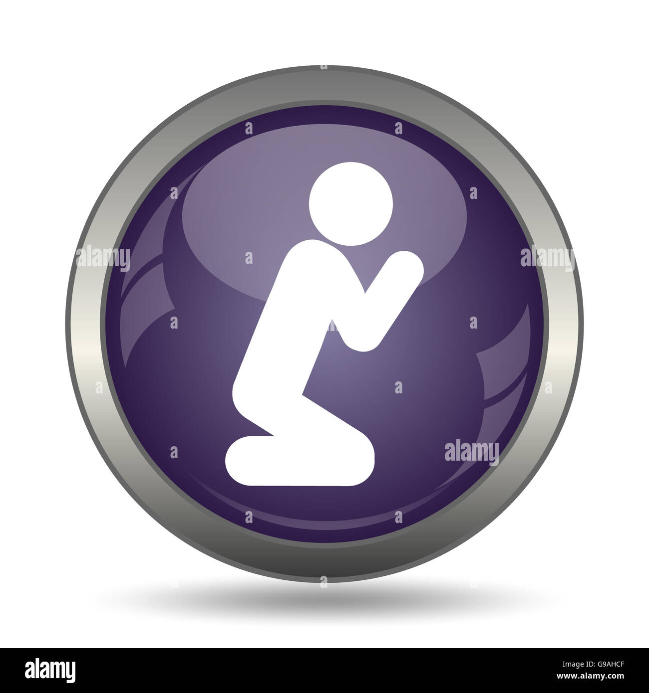 Prayer icon. Internet button on white background Stock Photo - Alamy