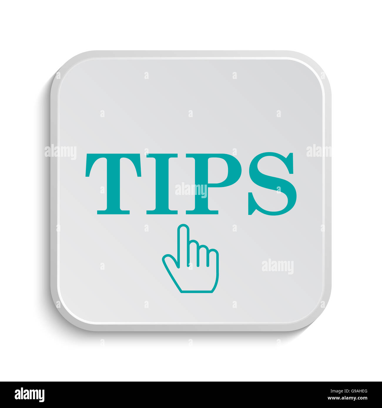 Tips icon. Internet button on white background Stock Photo - Alamy