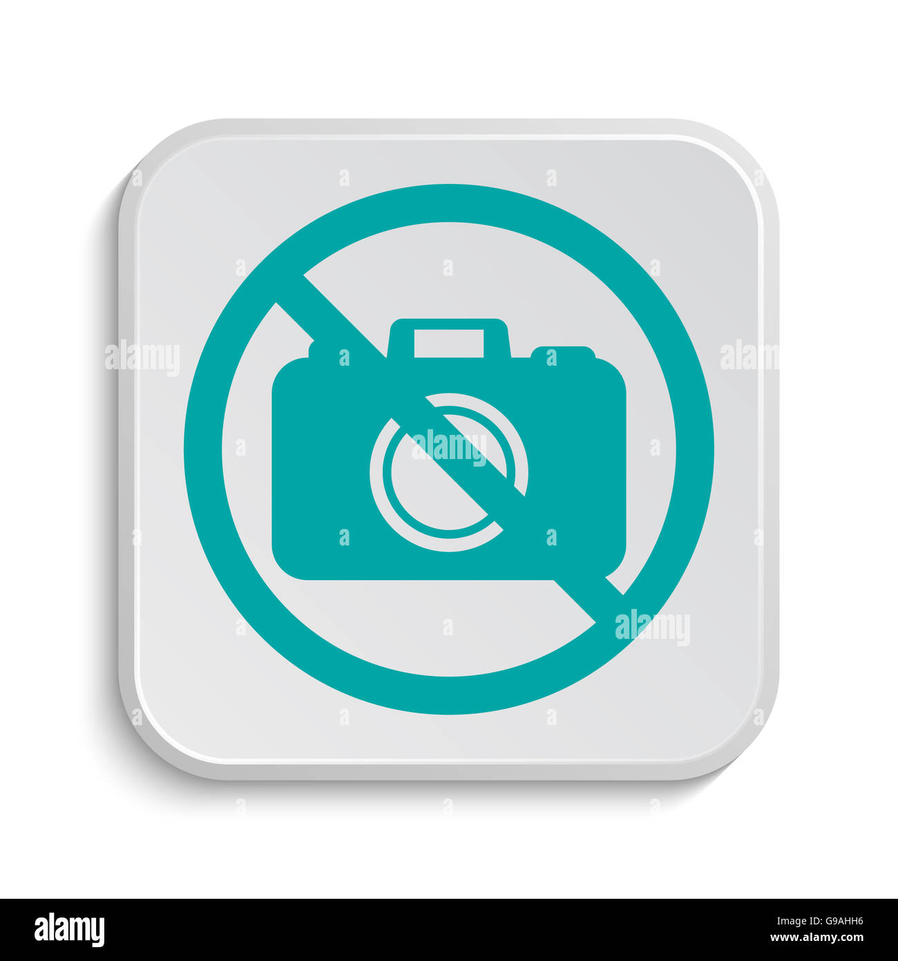 Forbidden camera icon. Internet button on white background Stock Photo ...