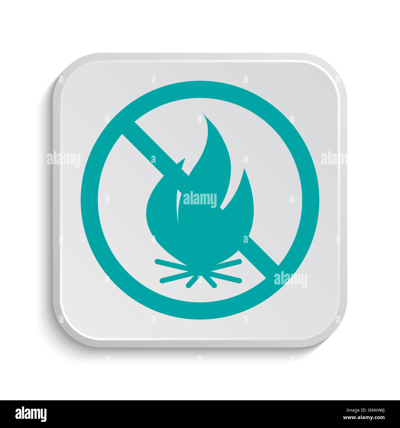 Fire forbidden icon. Internet button on white background Stock Photo ...