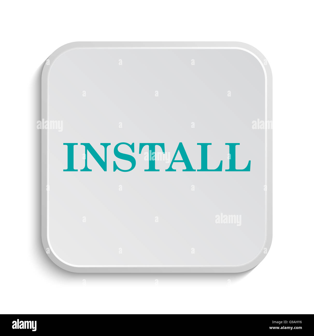 Install icon. Internet button on white background Stock Photo - Alamy