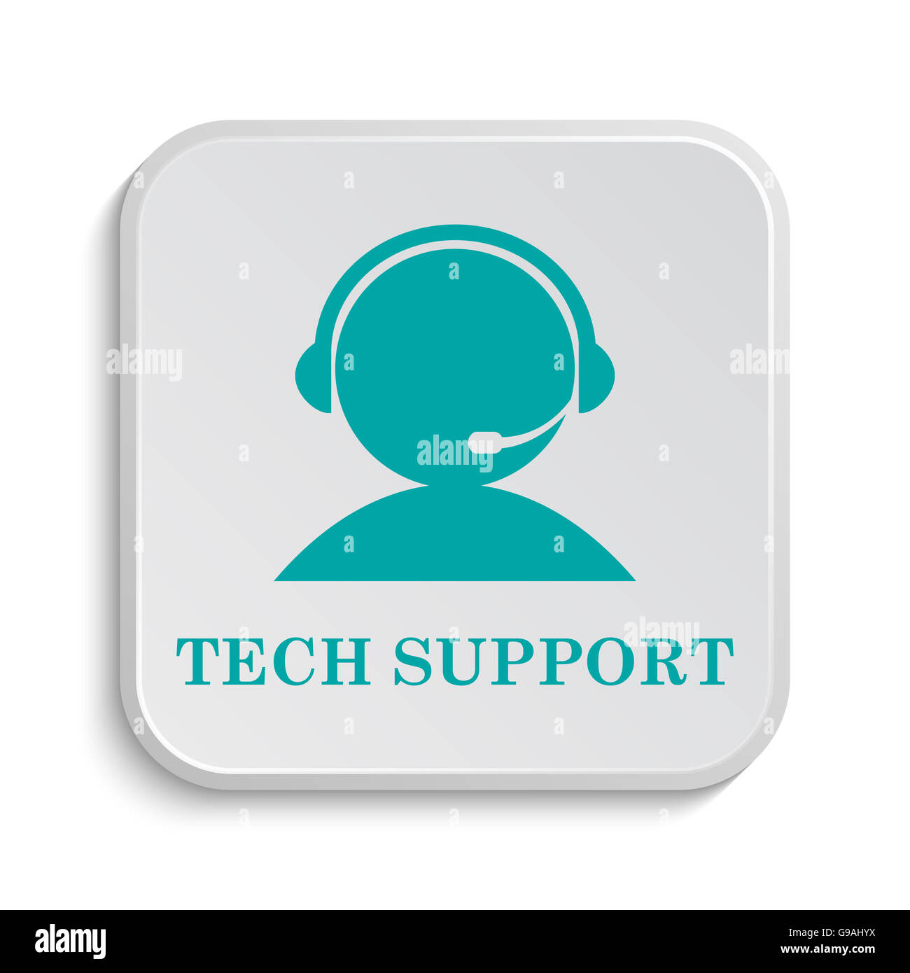 Tech support icon. Internet button on white background Stock Photo - Alamy