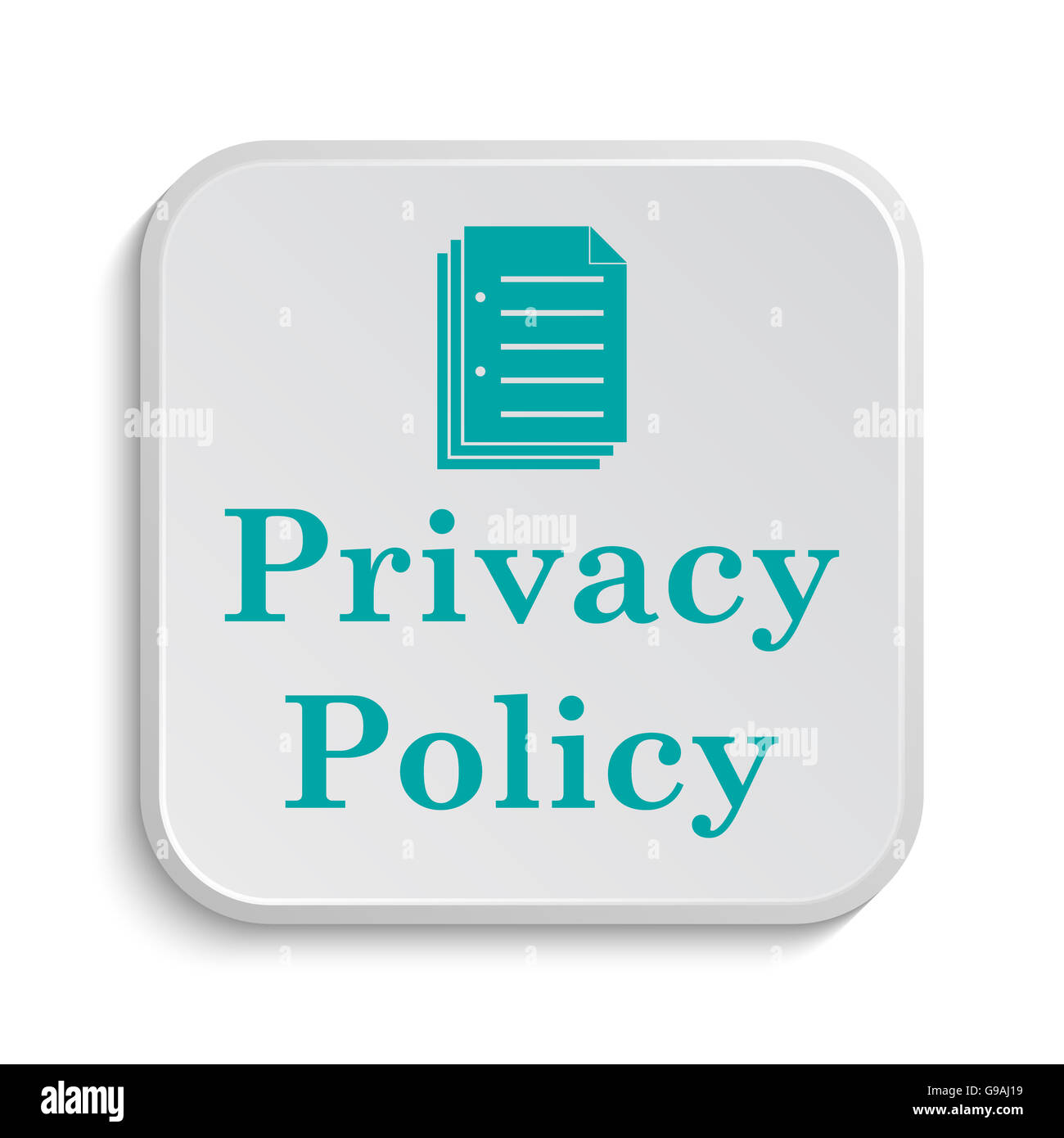 Privacy policy icon. Internet button on white background Stock Photo ...