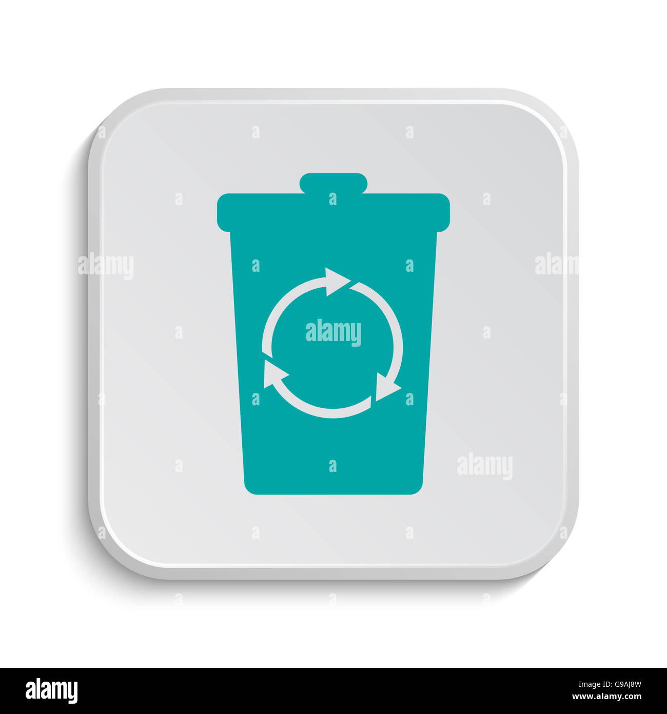 Recycle bin icon. Internet button on white background Stock Photo - Alamy