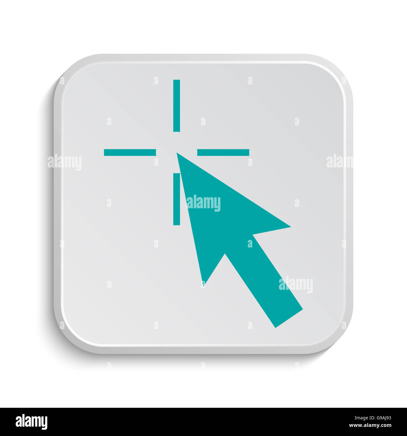 Click here icon. Internet button on white background Stock Photo - Alamy