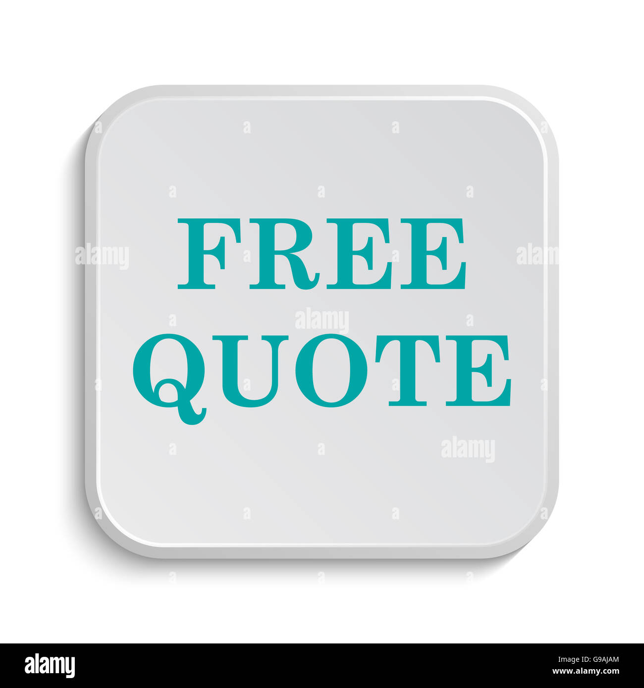 Free quote icon. Internet button on white background Stock Photo - Alamy