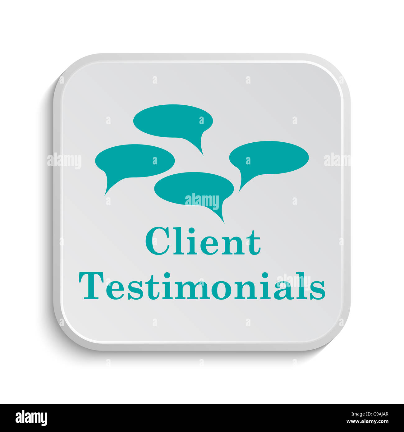 Client testimonials icon. Internet button on white background Stock ...