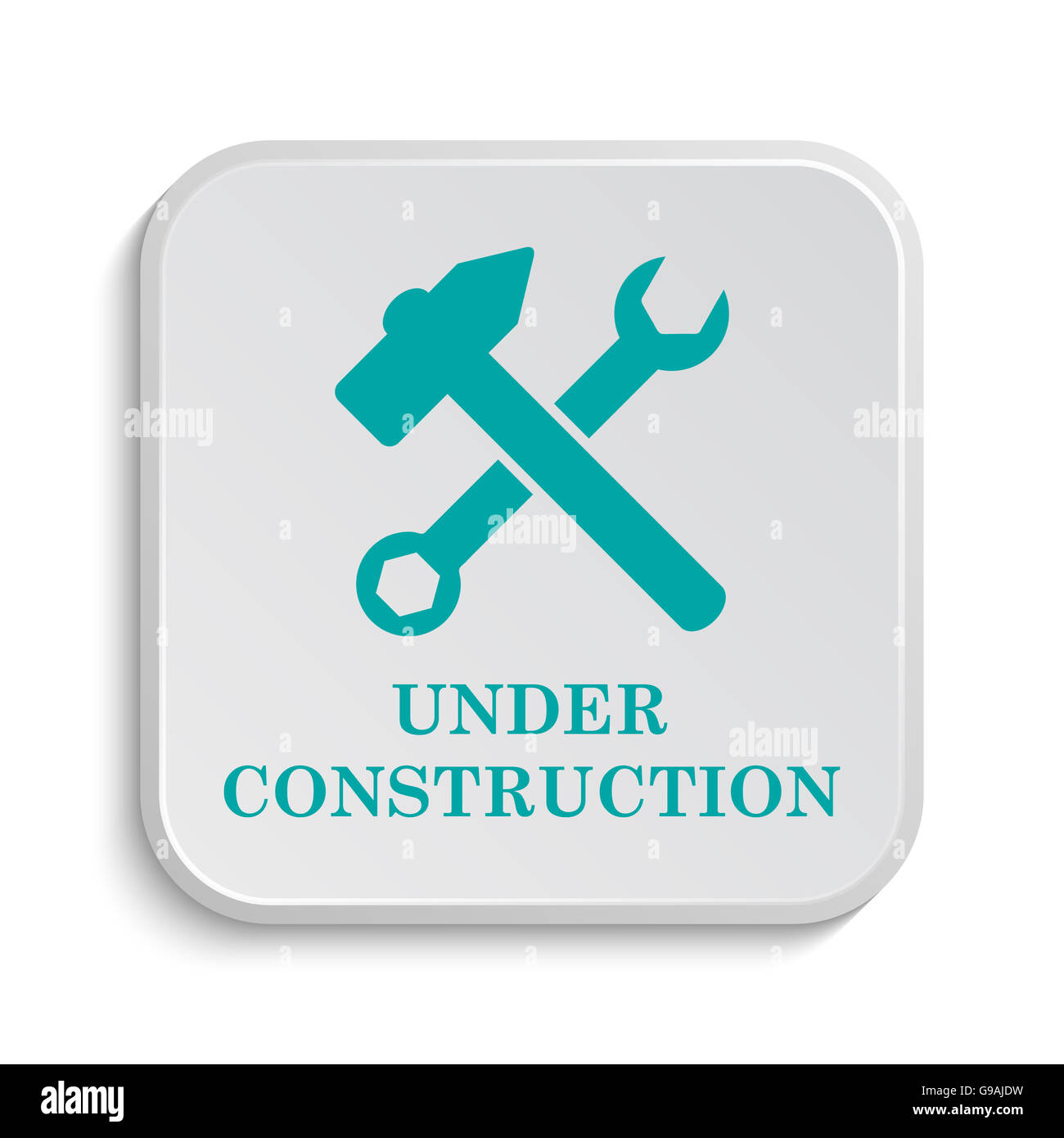 Under construction icon. Internet button on white background Stock ...